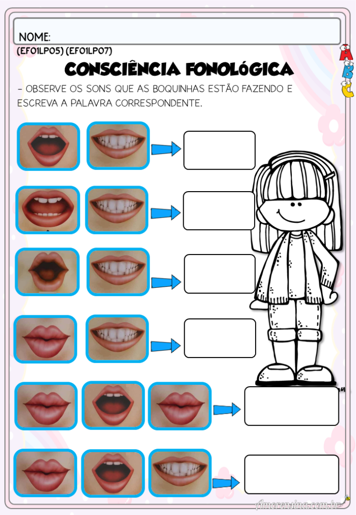 ATIVIDADES PARA ALFABETIZAÇÃO - Consciência Fonêmica e Fonológica